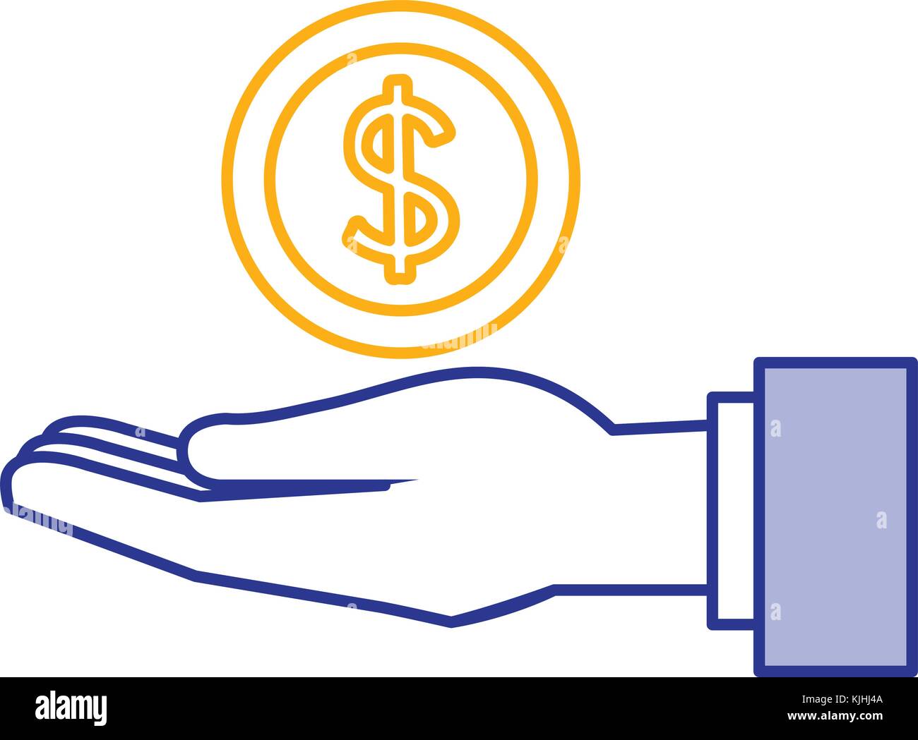 hand with coin money vector illustration design Stock Vector Image ...