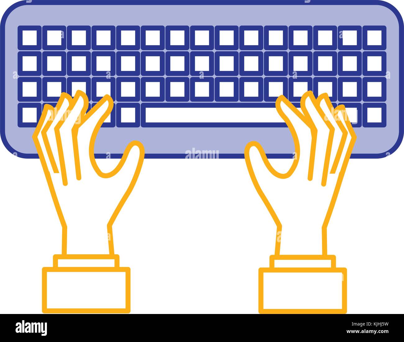 hands user with keyboard vector illustration design Stock Vector Image ...