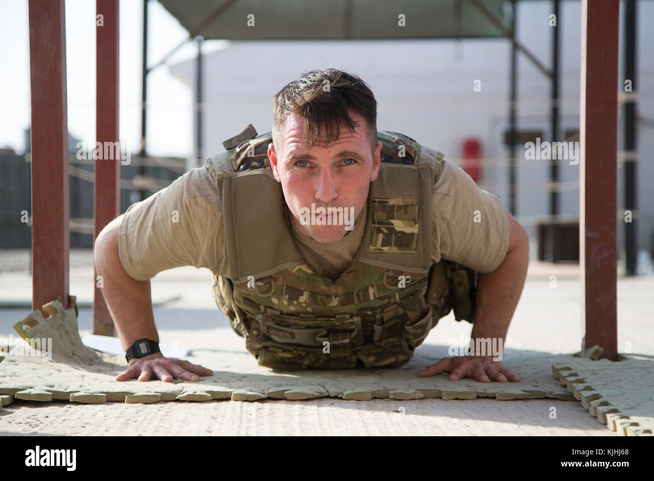 A British soldier, deployed in support of Combined Joint Task Force ...