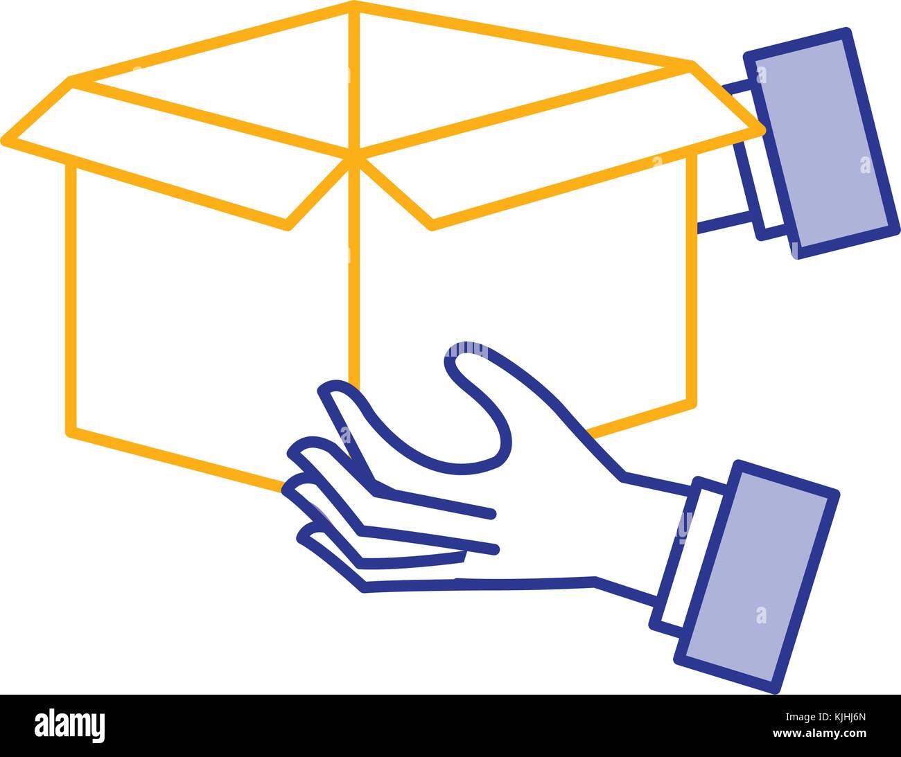 hands with carton box vector illustration design Stock Vector Image ...
