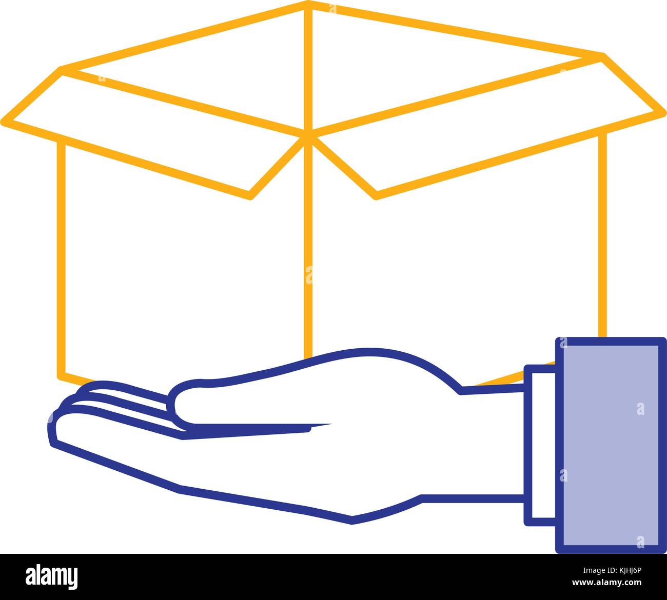 hands with carton box vector illustration design Stock Vector Image ...