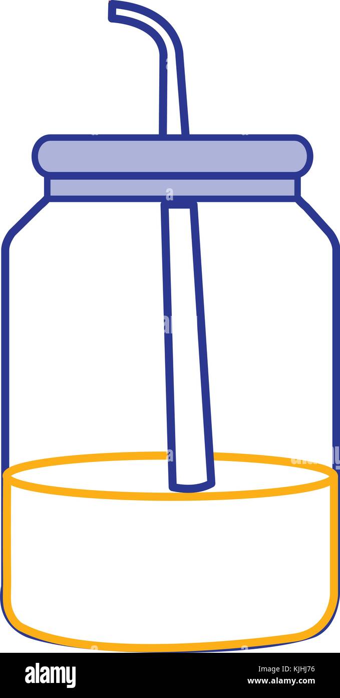 mason jar with beverage vector illustration design Stock Vector Image ...