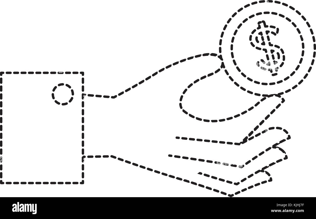 hand with coin money vector illustration design Stock Vector Image ...