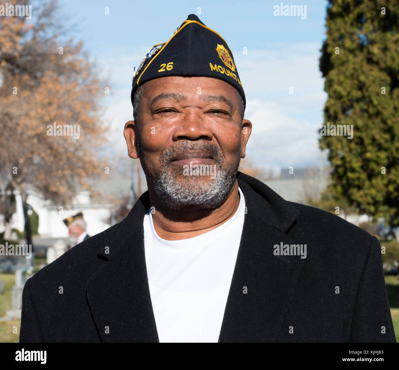 A military veteran, looks at the camera after Mountain Home’s Veterans ...