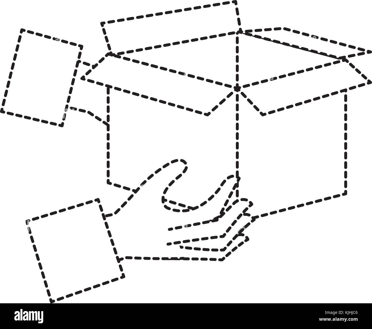hands with carton box vector illustration design Stock Vector Image ...