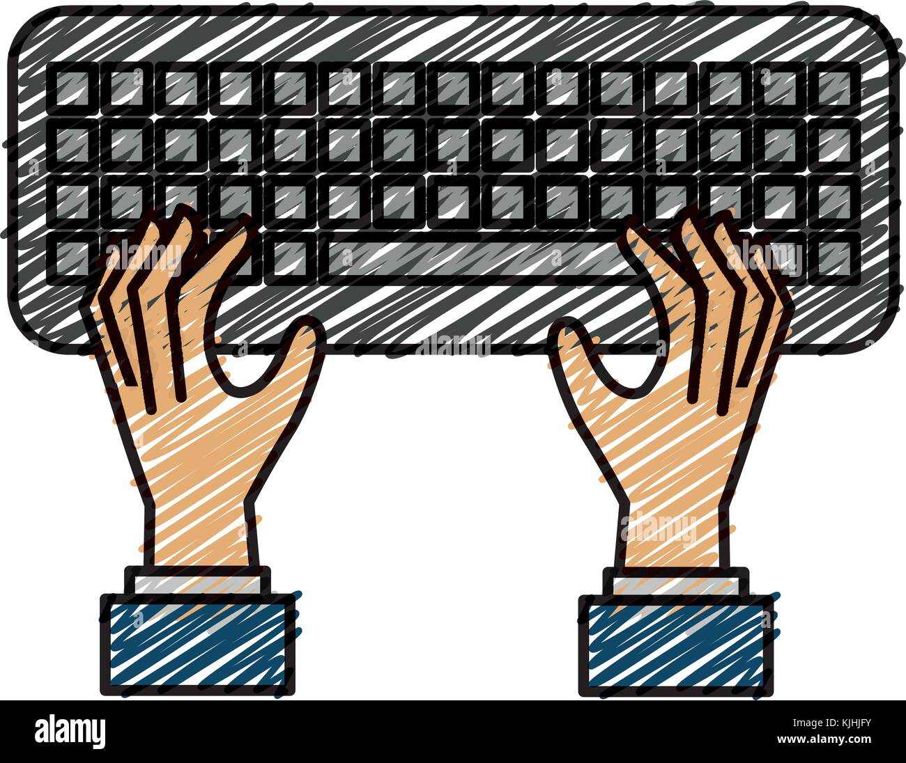 hands user with keyboard vector illustration design Stock Vector Image ...