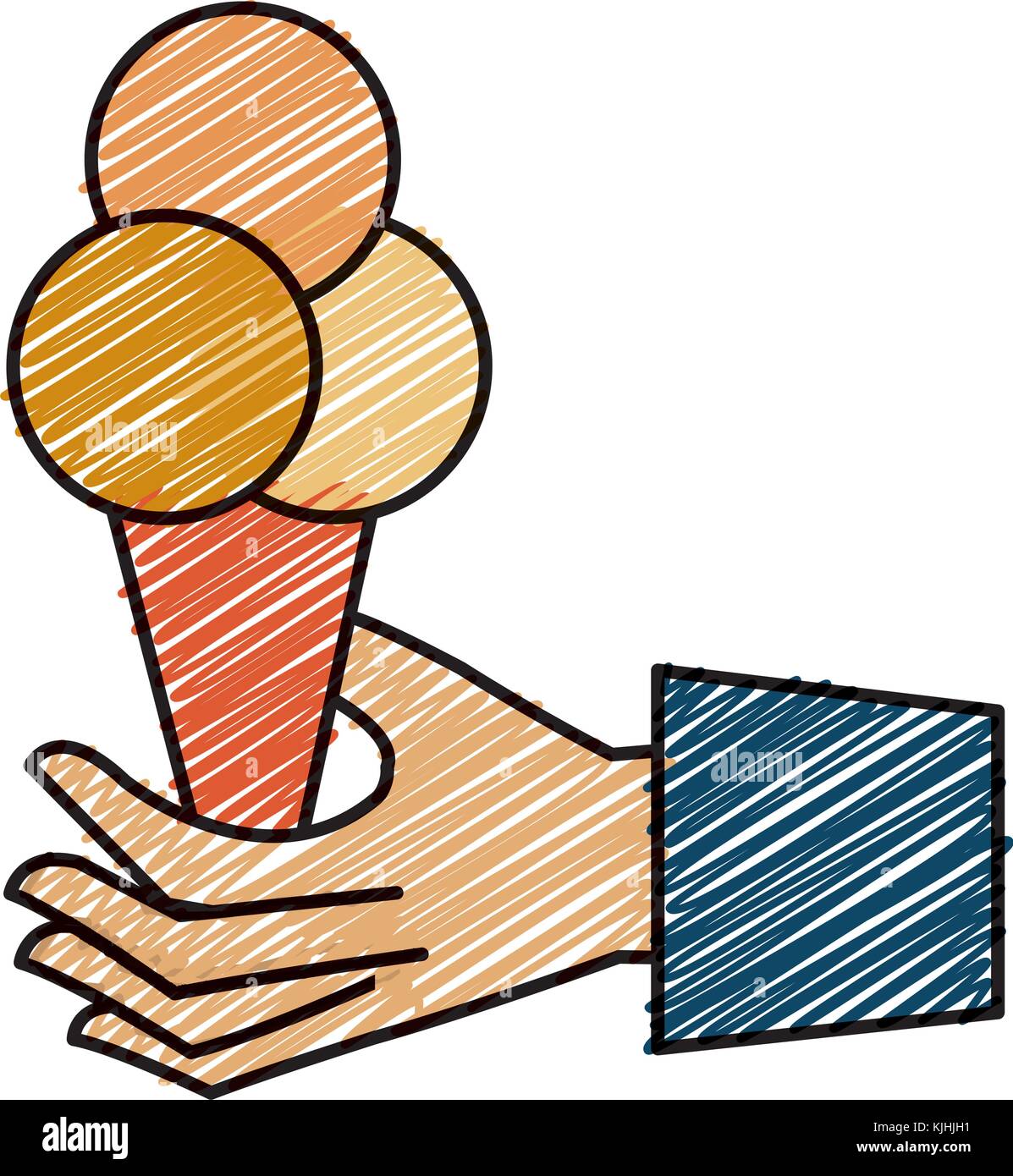 hand with ice cream vector illustration design Stock Vector Image & Art ...