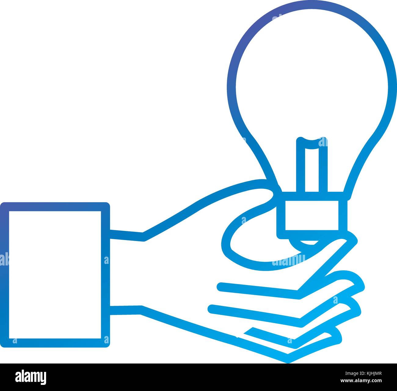 hand human with bulb light vector illustration design Stock Vector ...