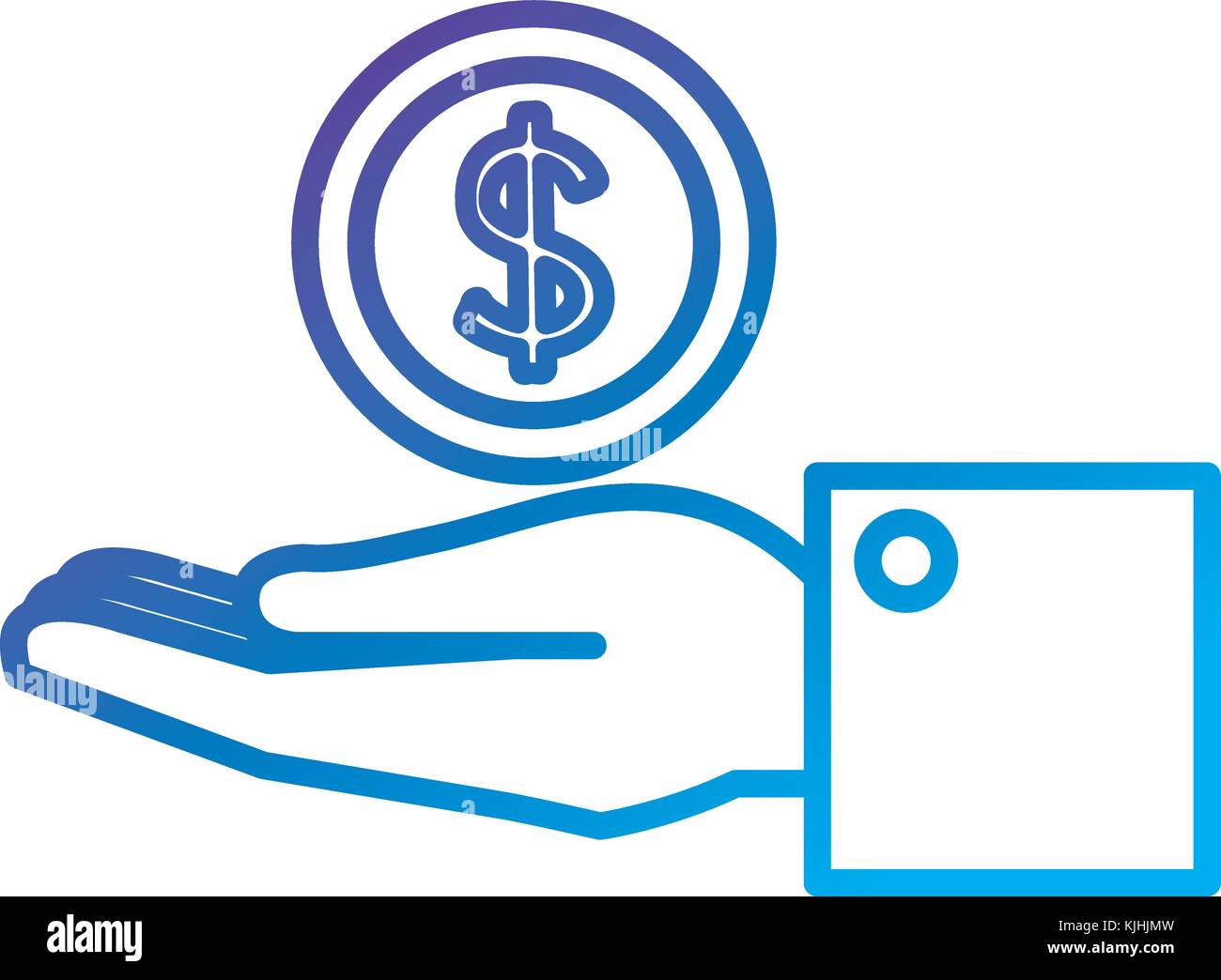 hand with coin money vector illustration design Stock Vector Image ...