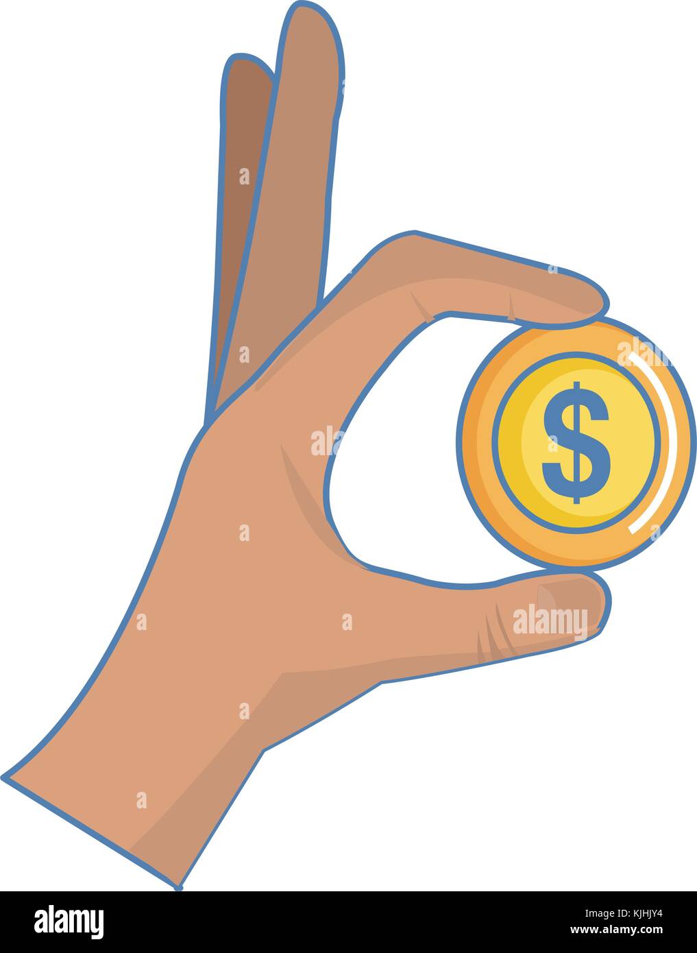 hand with coin money vector illustration design Stock Vector Image ...
