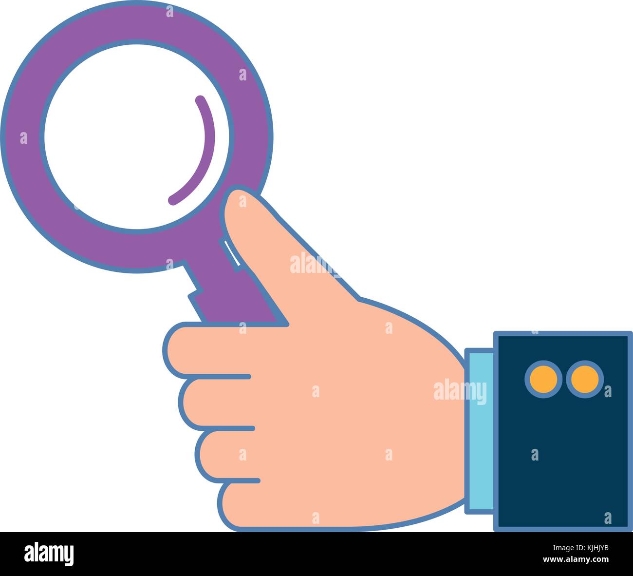 hand with magnifying glass isolated icon vector illustration design ...