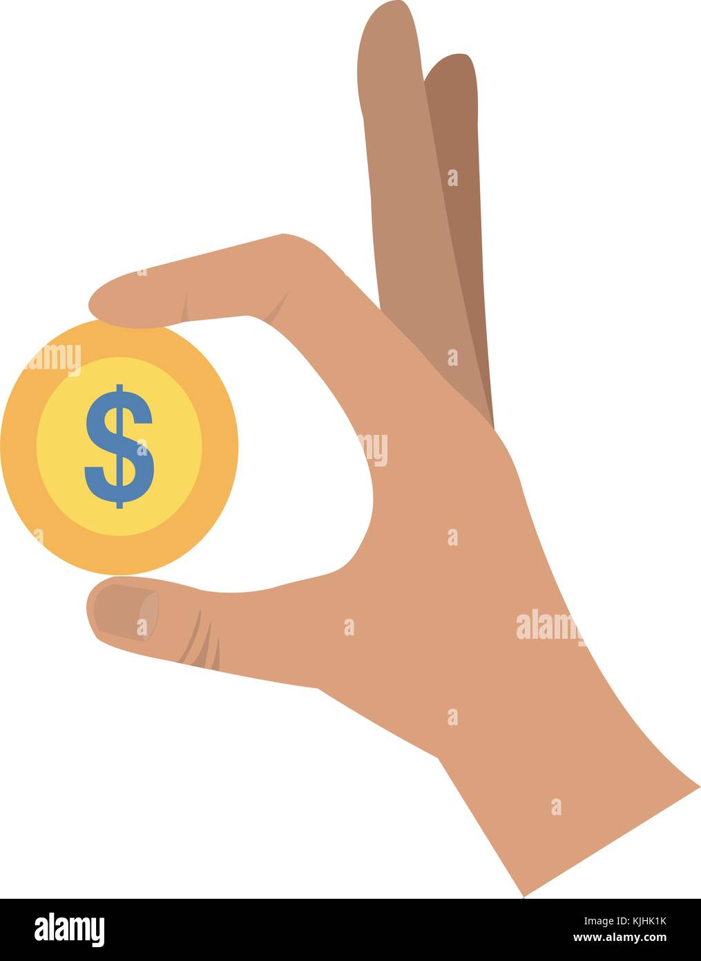 hand with coin money vector illustration design Stock Vector Image ...