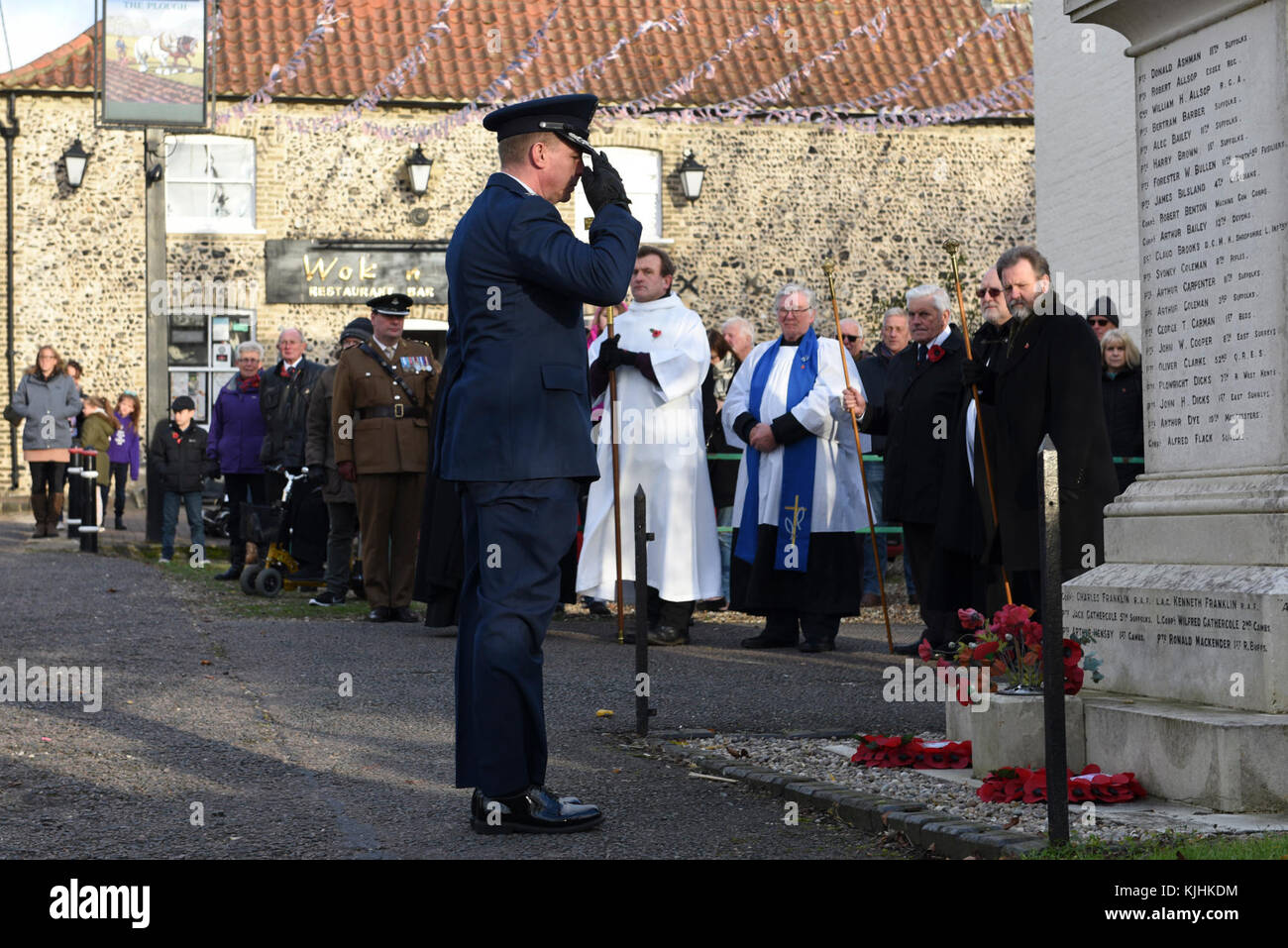 U.S. Air Force Col. Evan Pettus, 48th Fighter Wing commander, salutes ...