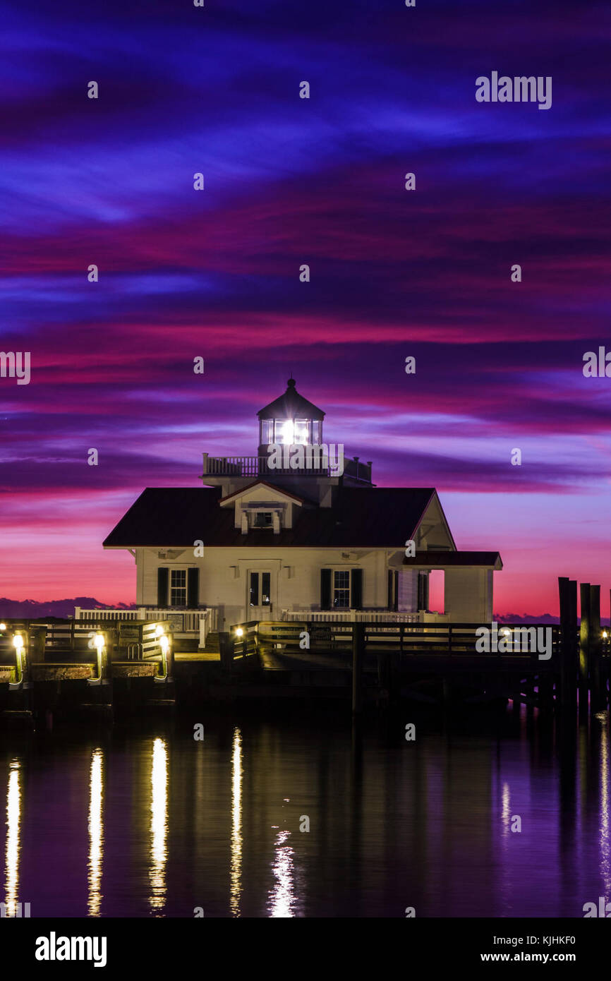 The Roanoke Marshes Lighthouse, in Manteo North Carolina, provides a ...