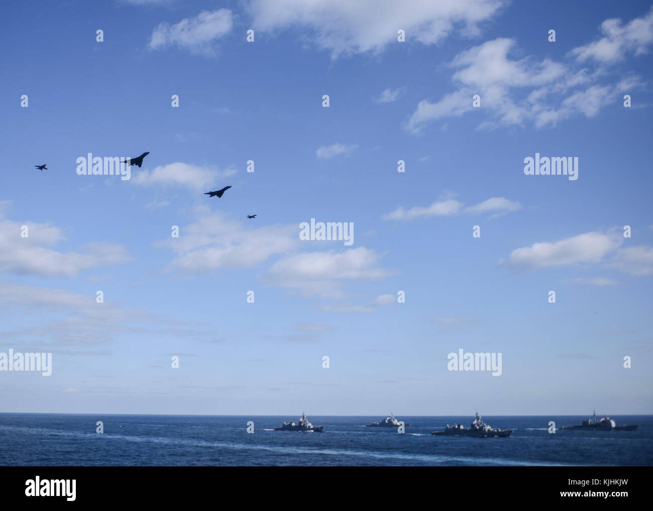 WESTERN PACIFIC (Nov. 12, 2017) Two B-1B Lancer Bombers and two F/A-18 ...