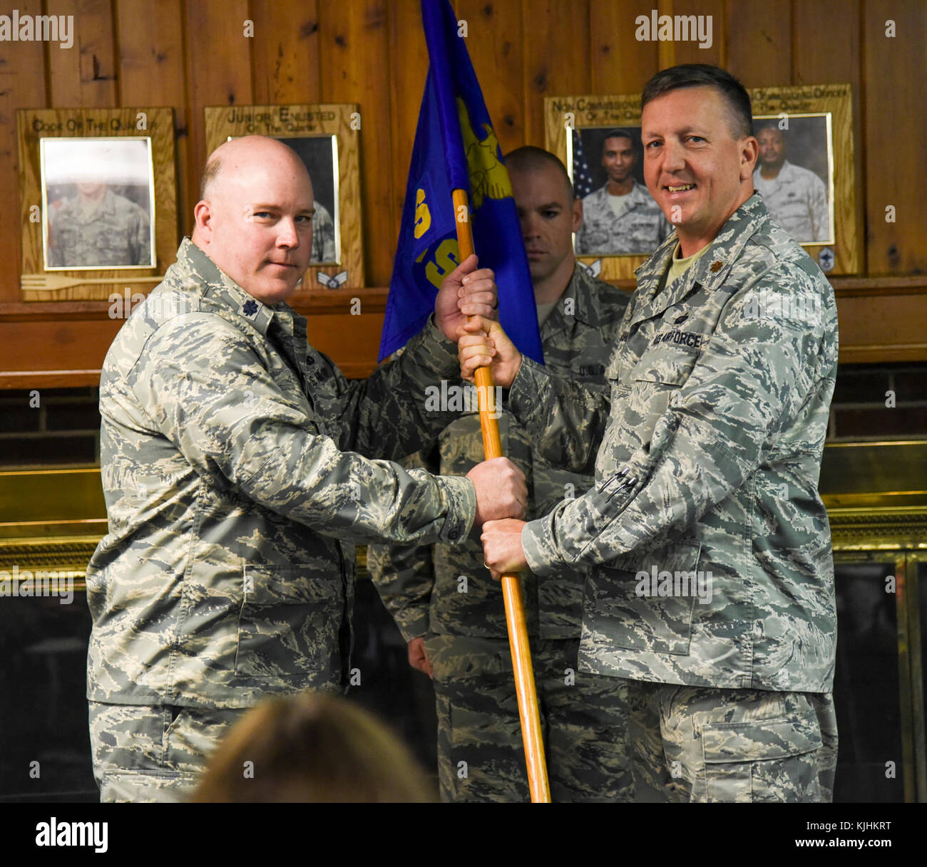 Major Michael Marshall (right), 117th Force Support Squadron Commander ...