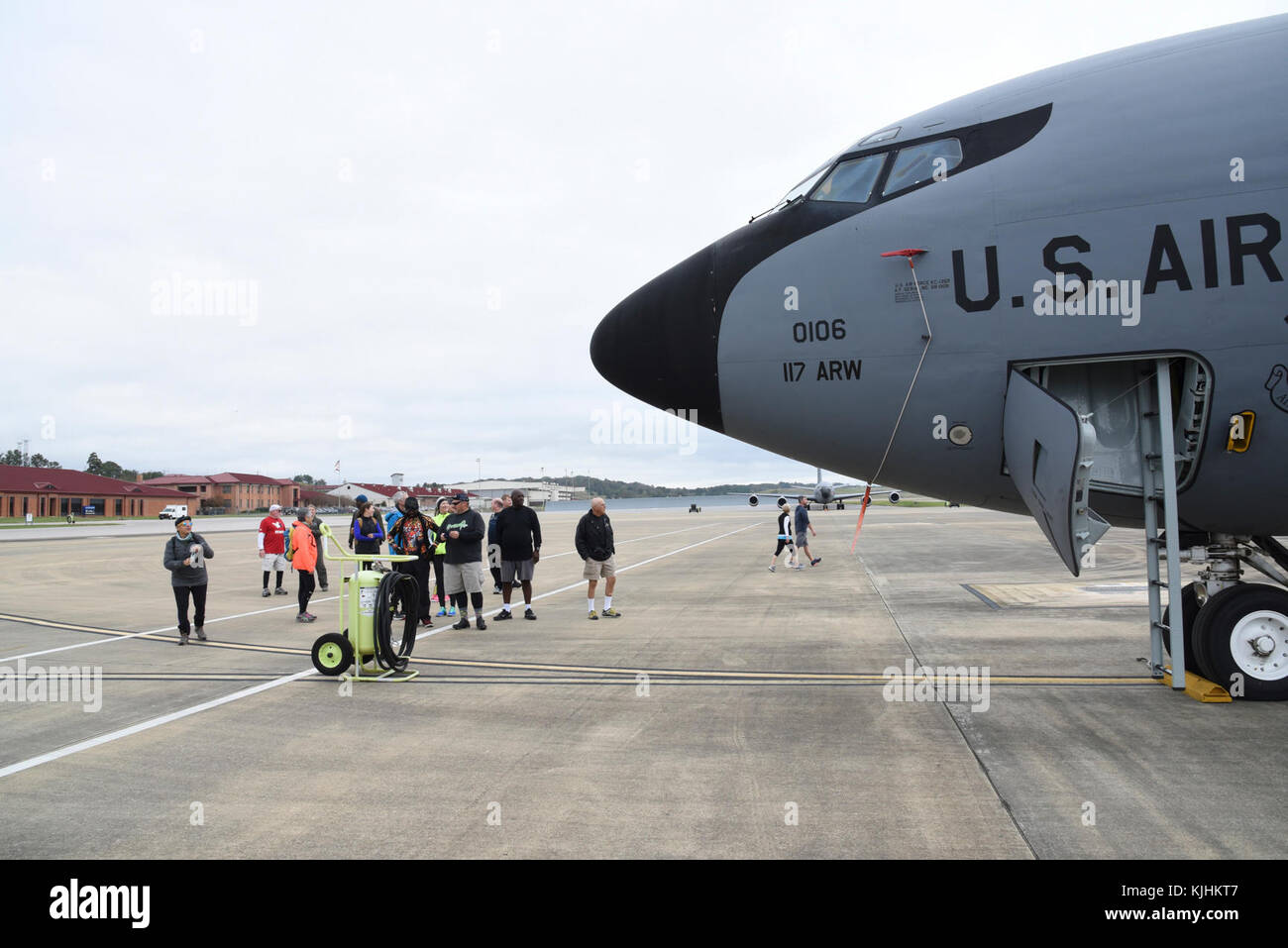 Members of the Red White and Blue, or "Team RWB", tour the 117th Air ...