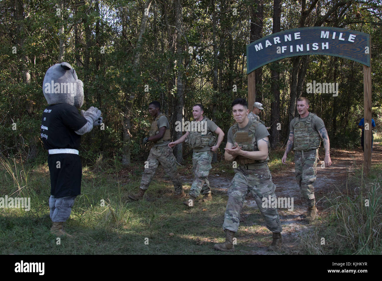 Sgt. Rocky, 3rd Infantry Division's mascot, congratulates Soldiers from ...