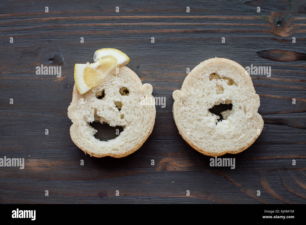 Slices of bread with different facial expression, happy family Stock ...