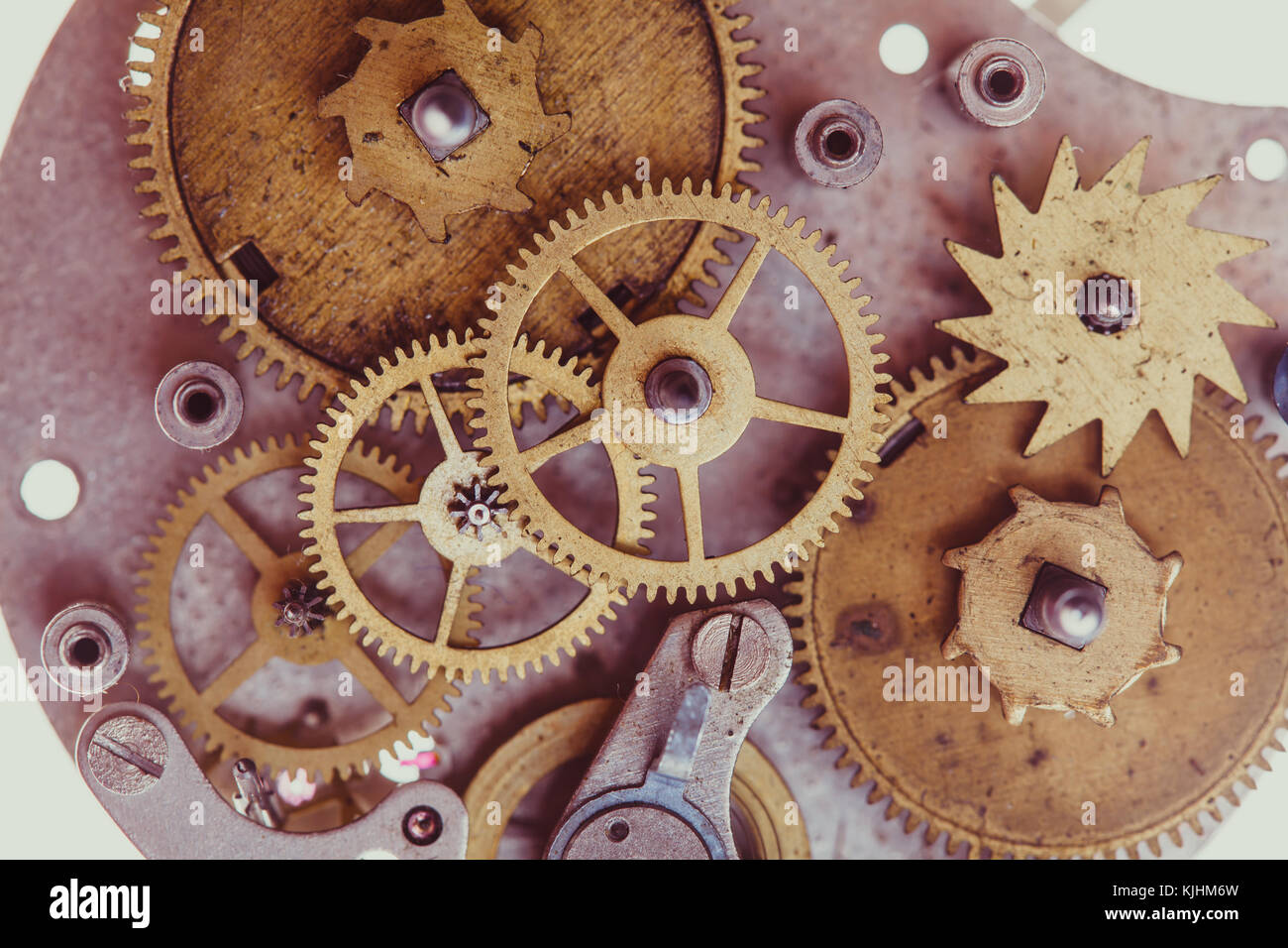 Vintage mechanical watches mechanism isolated on white Stock Photo - Alamy