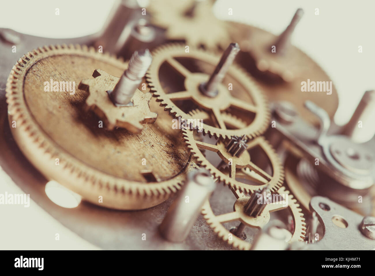 Vintage mechanical watches mechanism, close up gears Stock Photo - Alamy