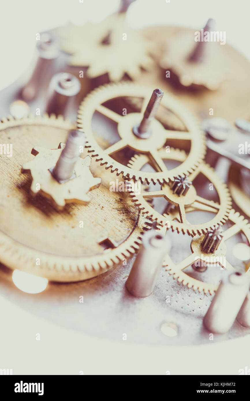 Vintage mechanical watches mechanism, close up gears Stock Photo - Alamy