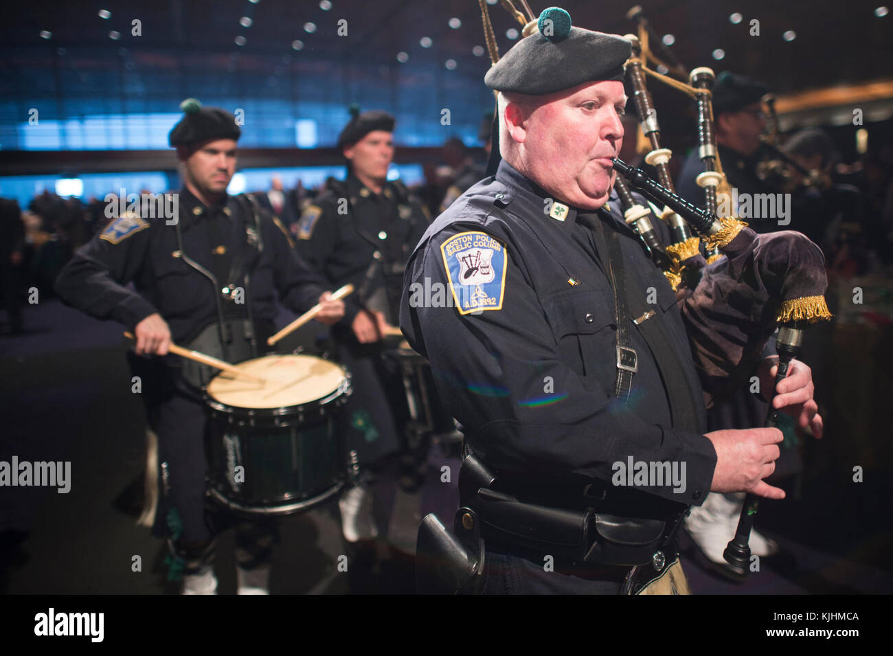 Boston Police Gaelic Column Of Pipes And Drums High Resolution Stock ...