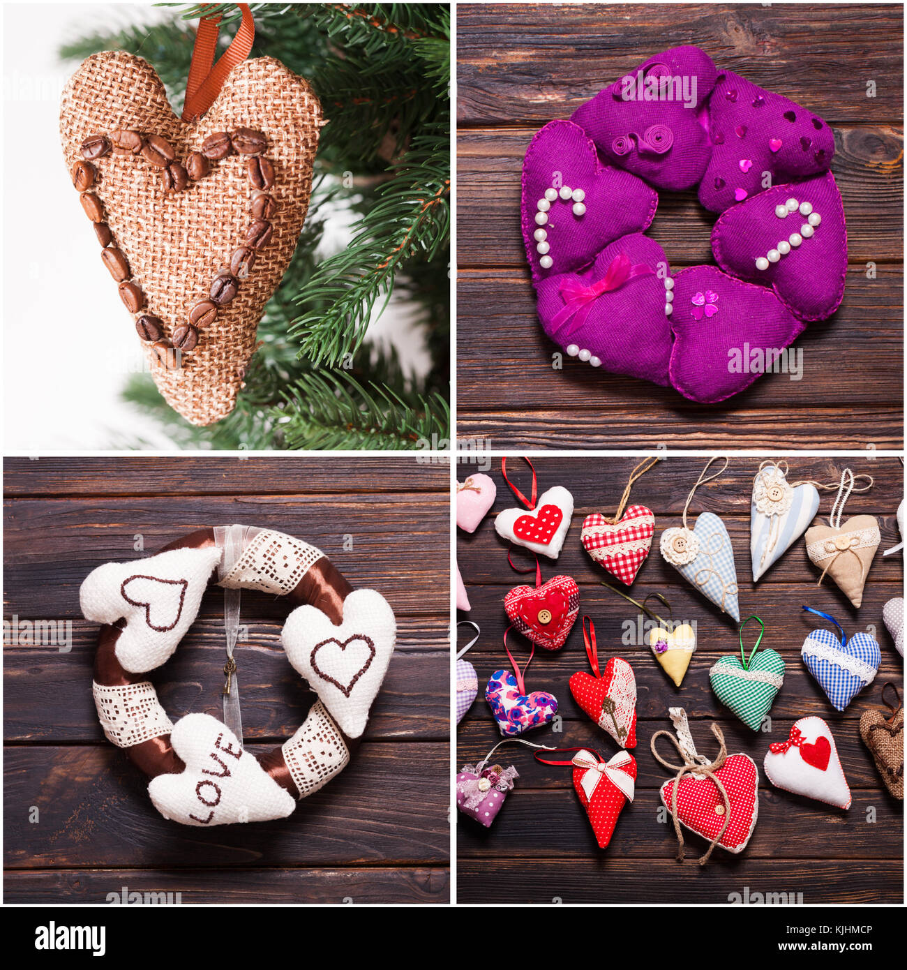 Variety of handmade hearts Stock Photo - Alamy