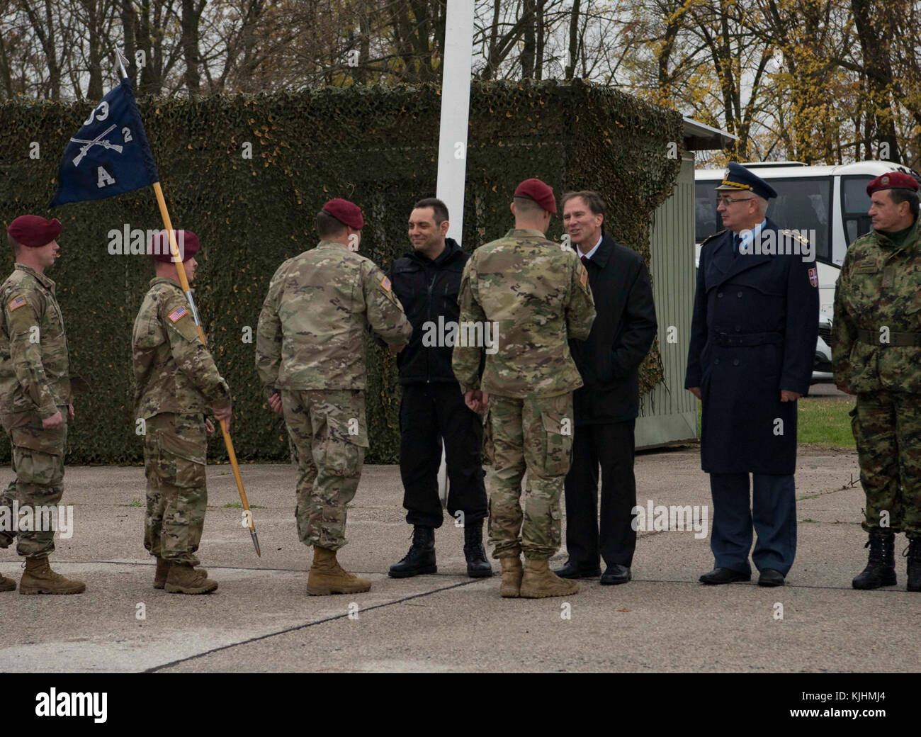Serbian officials and U.S. Army paratroopers assigned to the 173rd ...