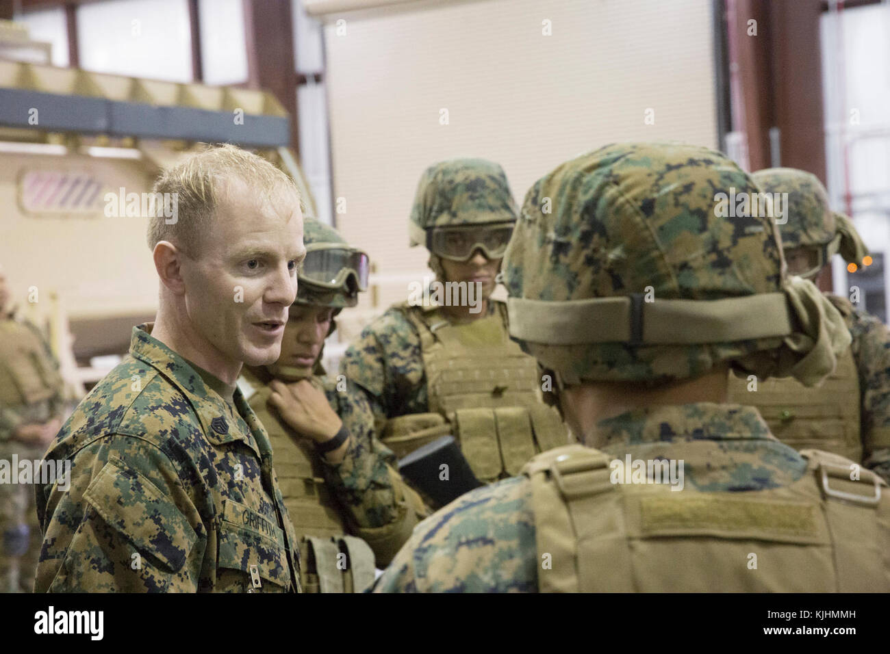 U.S. Marine Corps SSgt. Griffith with Deployment Processing Command ...