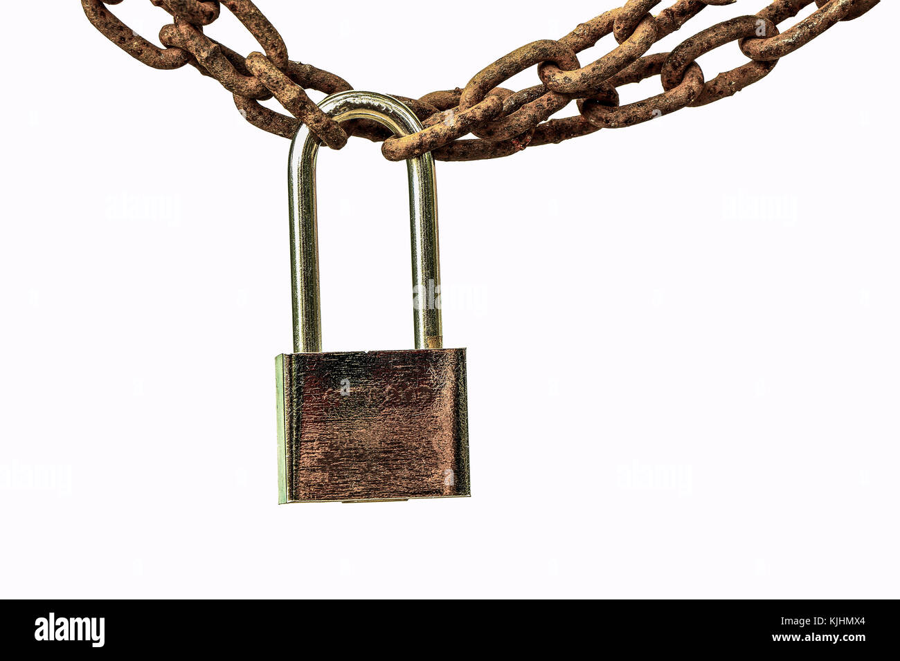 rusted big chain isolated on white background Stock Photo - Alamy