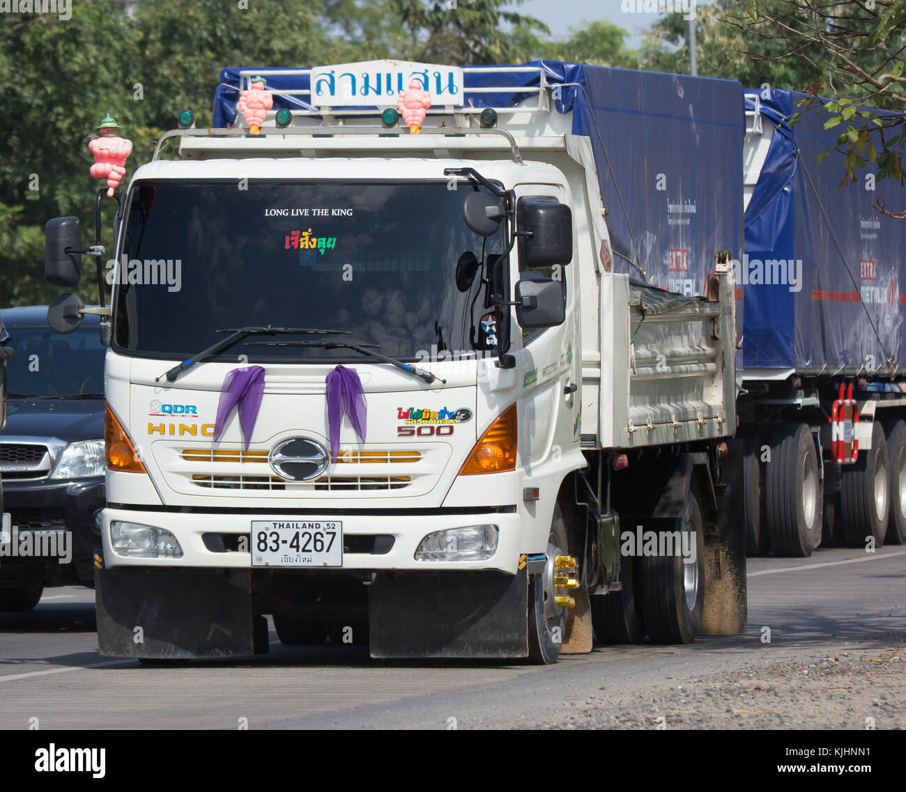 CHIANG MAI, THAILAND -NOVEMBER 13 2017: Private Hino Dump Truck. On road no.1001 8 km from ...