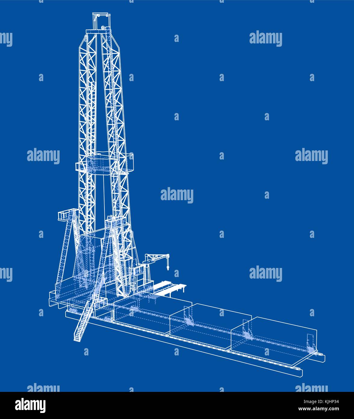 Oil rig. Detailed vector illustration Stock Vector Image & Art - Alamy