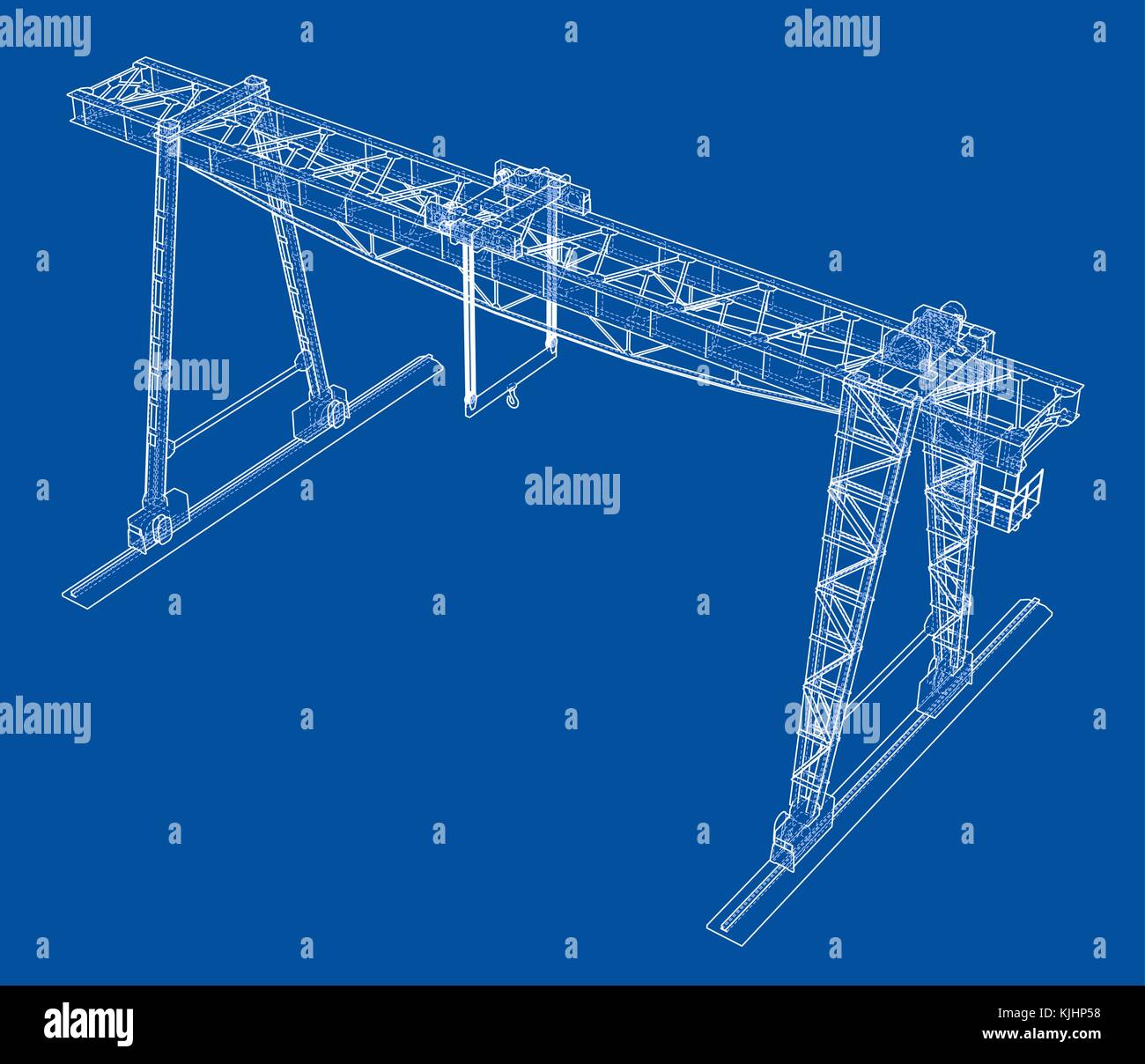 Gantry crane. Wire-frame. Vector EPS10 format Stock Vector Image & Art ...
