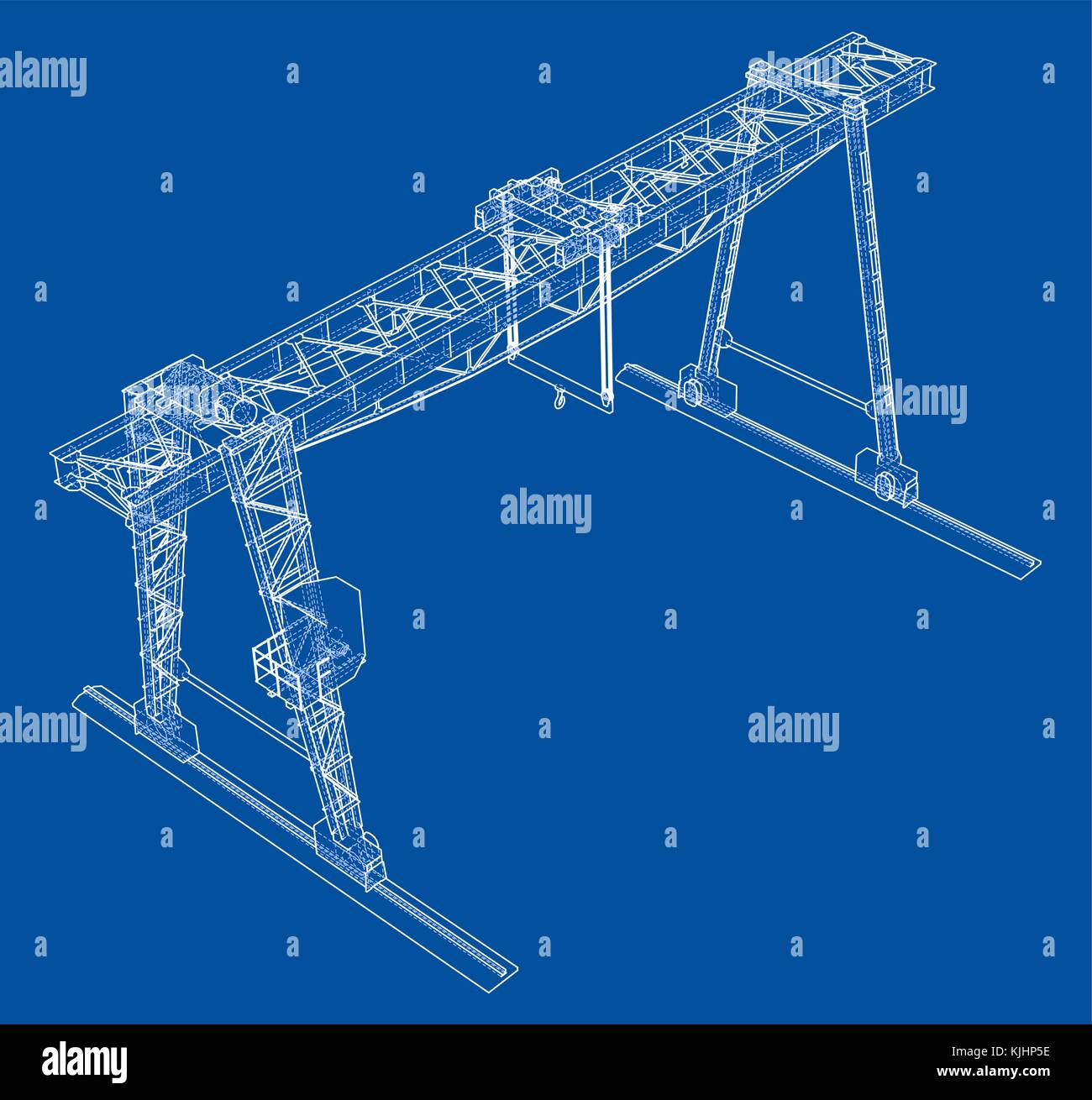 Gantry crane. Wire-frame. Vector EPS10 format Stock Vector Image & Art ...