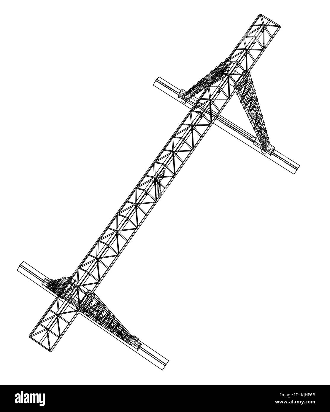 Gantry crane. Wire-frame. Vector EPS10 format Stock Vector Image & Art ...