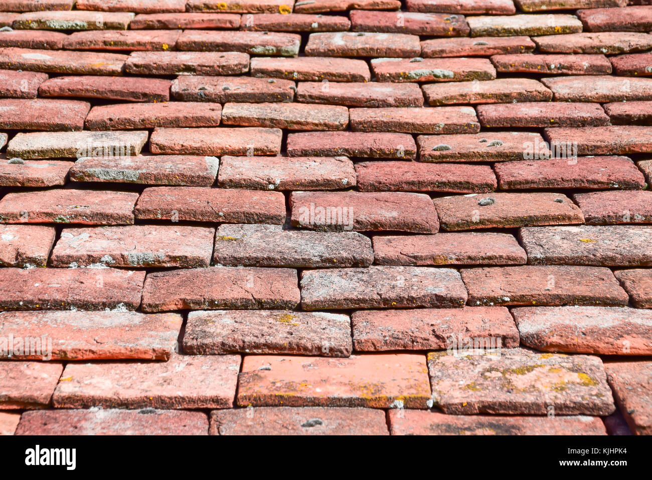 Old brick roof background texture Stock Photo - Alamy