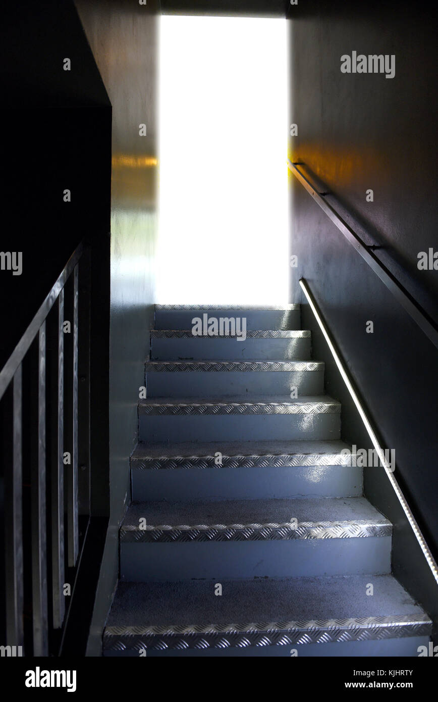Stairs up to open door hi-res stock photography and images - Alamy