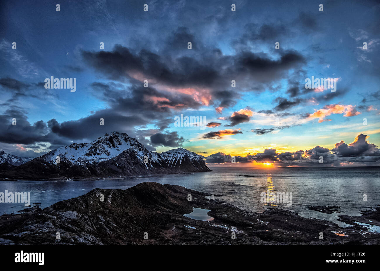 Sunset in the Arctic Stock Photo - Alamy