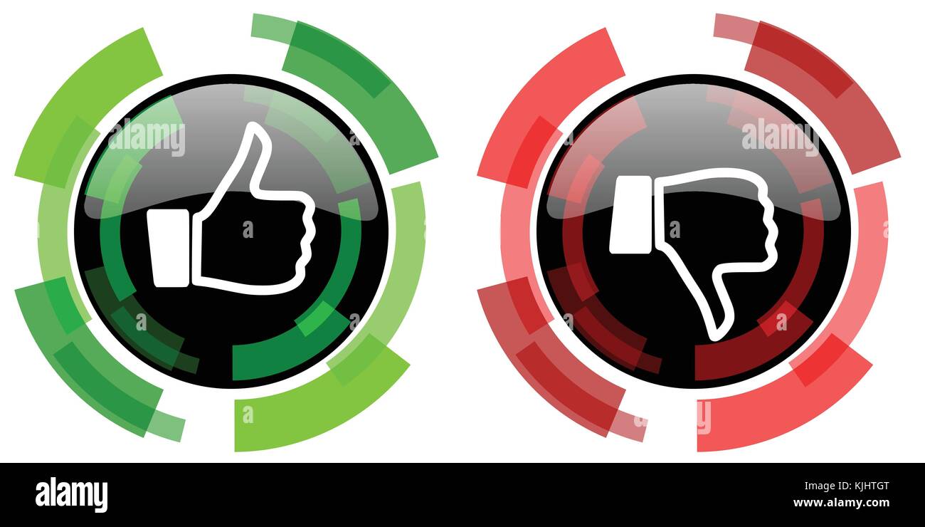 Like dislike vector social media icons. Thumb up and down symbols Stock ...
