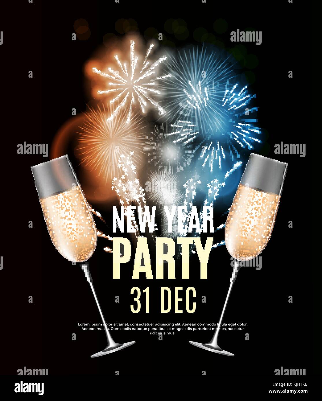 Happy New Year Party 31 December Poster Vector Illustration Stock ...