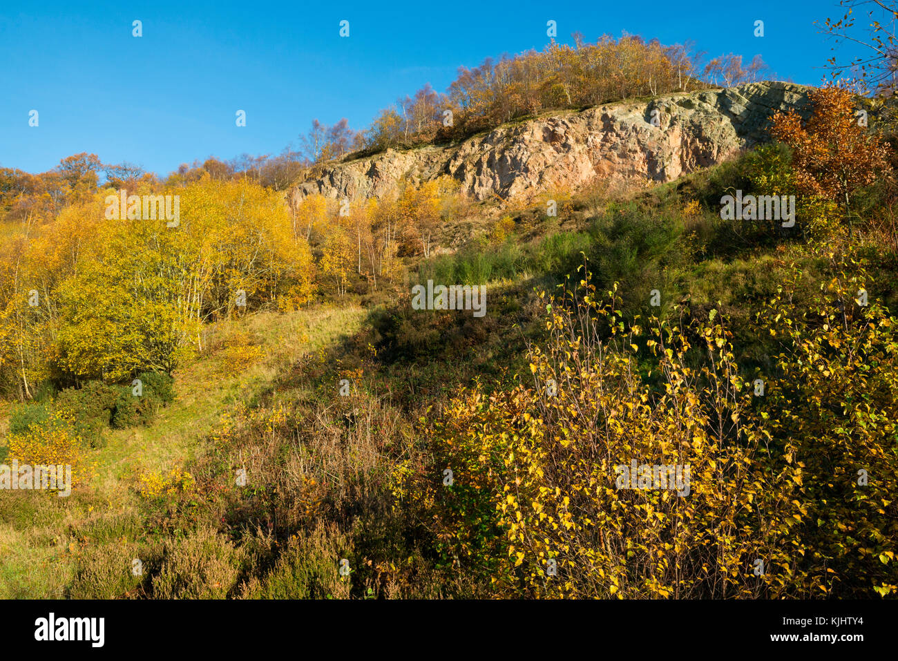 Rock formation on the Ercall, Shropshire Stock Photo - Alamy