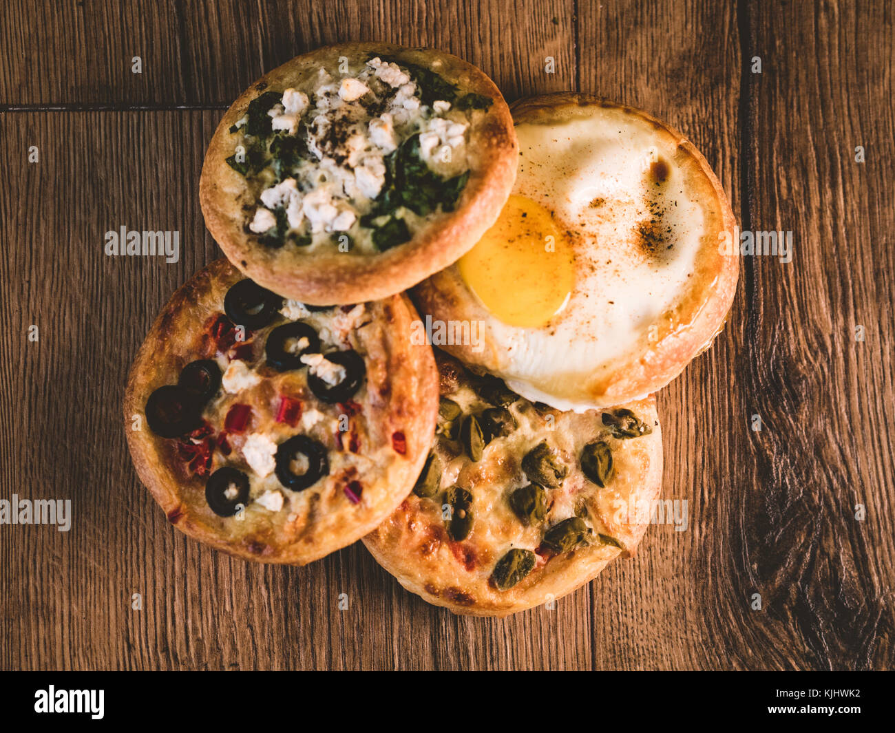 Close-up of pizzettes Stock Photo - Alamy