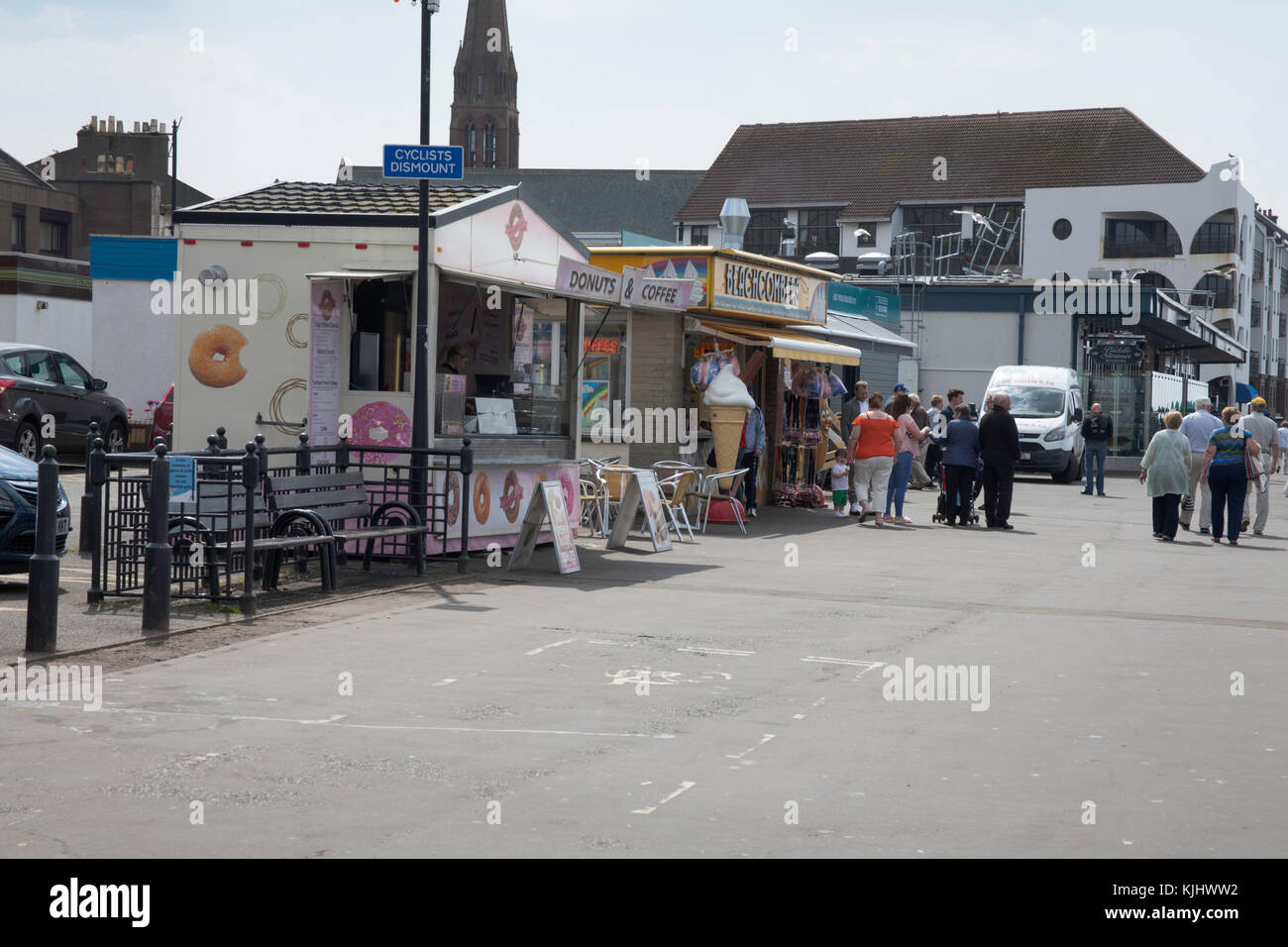 Food stalls along the front at Largs Ayshire Scotland Stock Photo - Alamy
