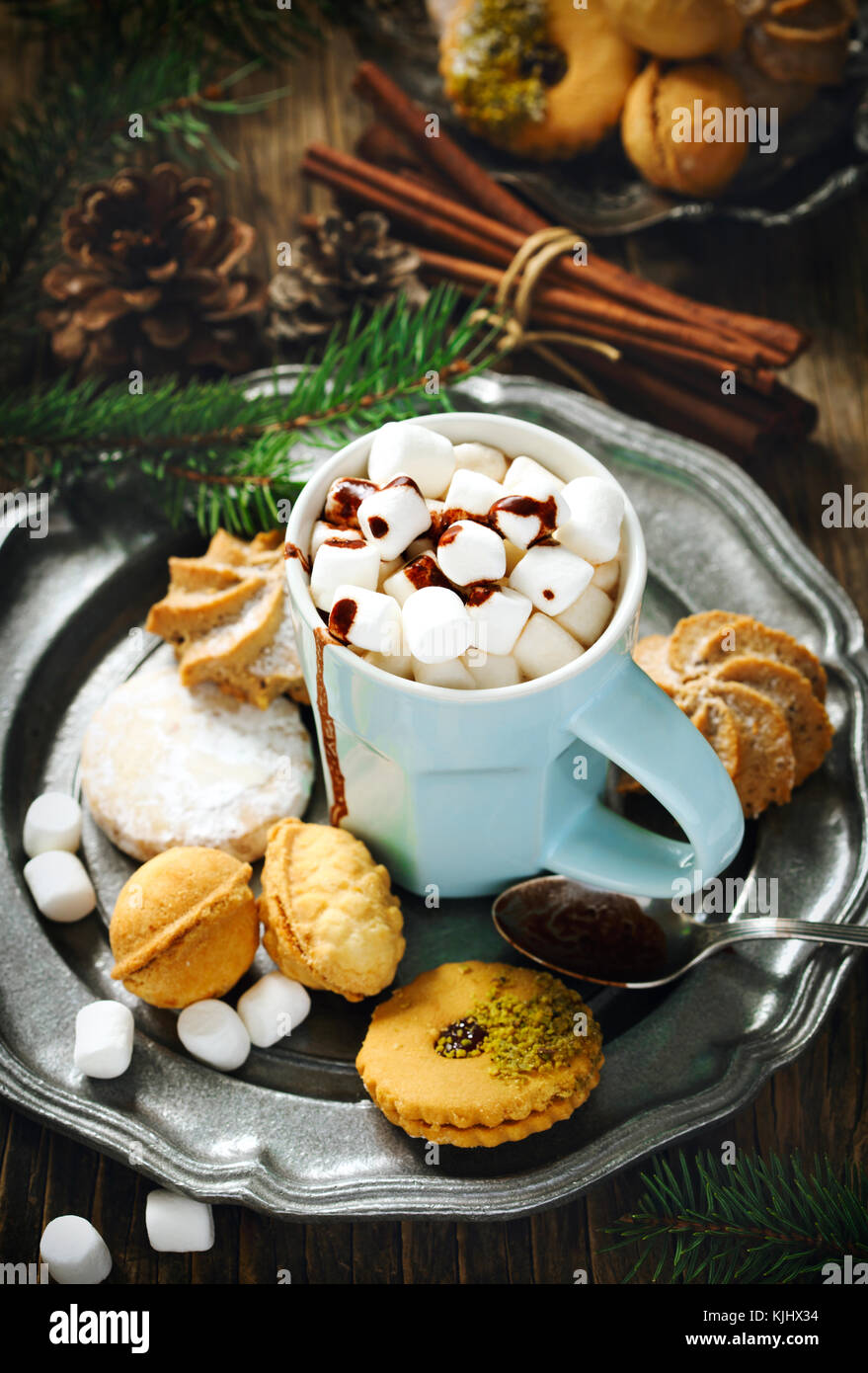 Hot chocolate cookies marshmallows hi-res stock photography and images ...