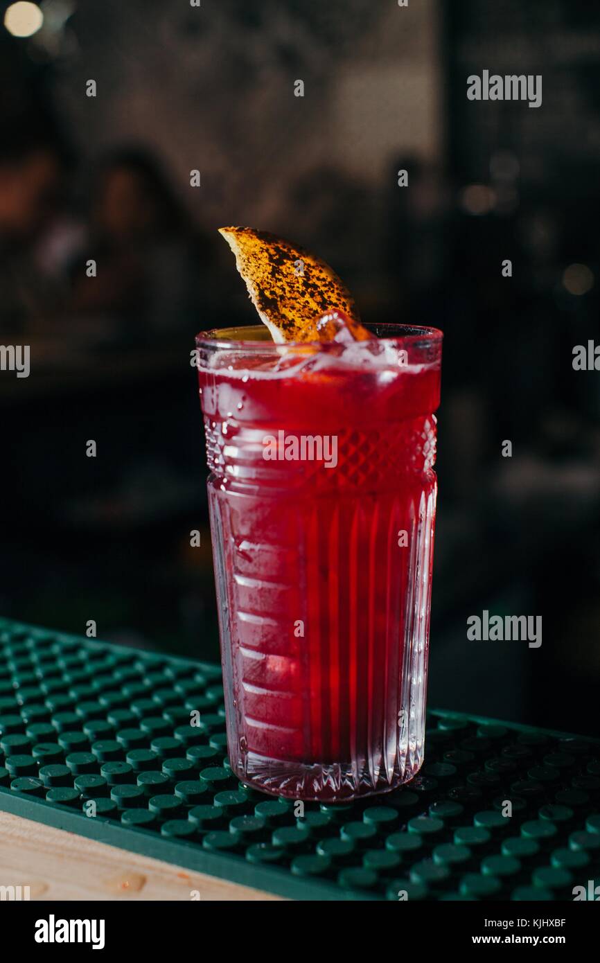Close-up of a cocktail on a bar counter Stock Photo - Alamy