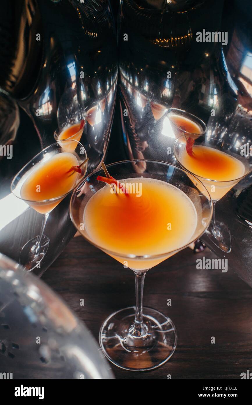 Orange cocktail reflections Stock Photo - Alamy