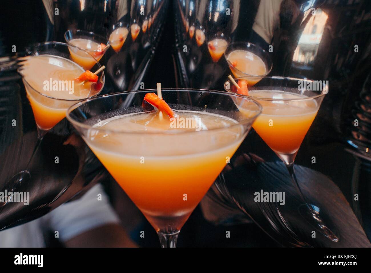Orange cocktail reflections Stock Photo - Alamy