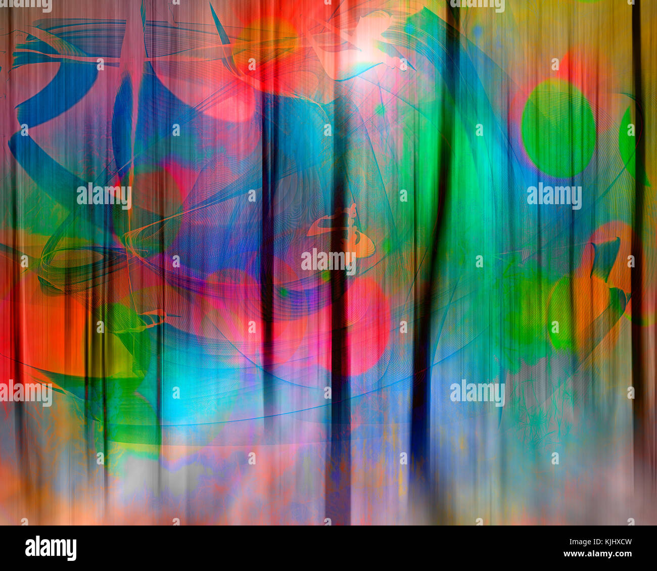 DIGITAL ART: Abstract woodland setting Stock Photo - Alamy