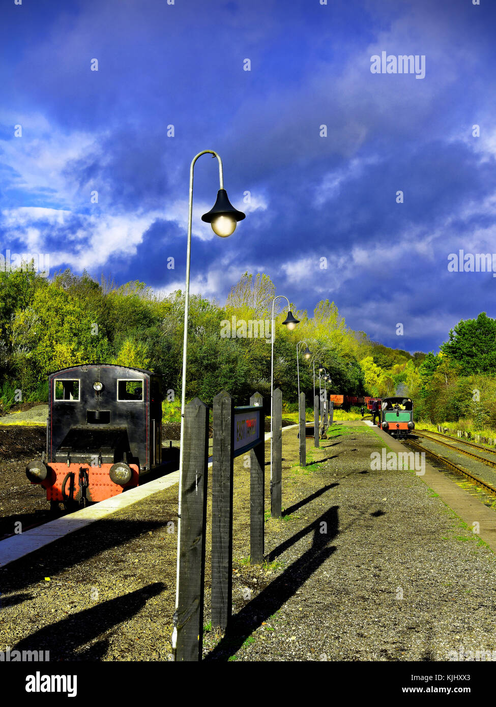 East Tanfield Station at Tanfield Railway Museum with Diesel and Steam ...